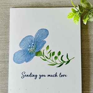 Watercolor Flower Thinking of You Card, Wildflowers Love Card ...
