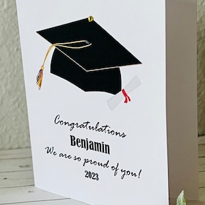 Personalized Graduation Card, Graduation Cap Card, Custom Graduation ...