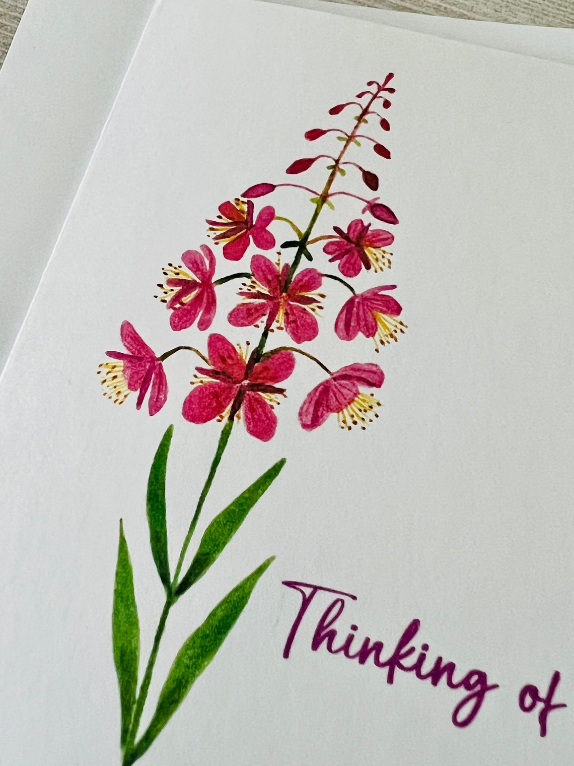 Watercolor Flower Thinking of You Card Wildflowers Love Card - Etsy