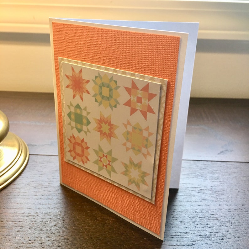 4 Quilt Notecards, Handmade Cards, Quilt Design Blank Cards ...