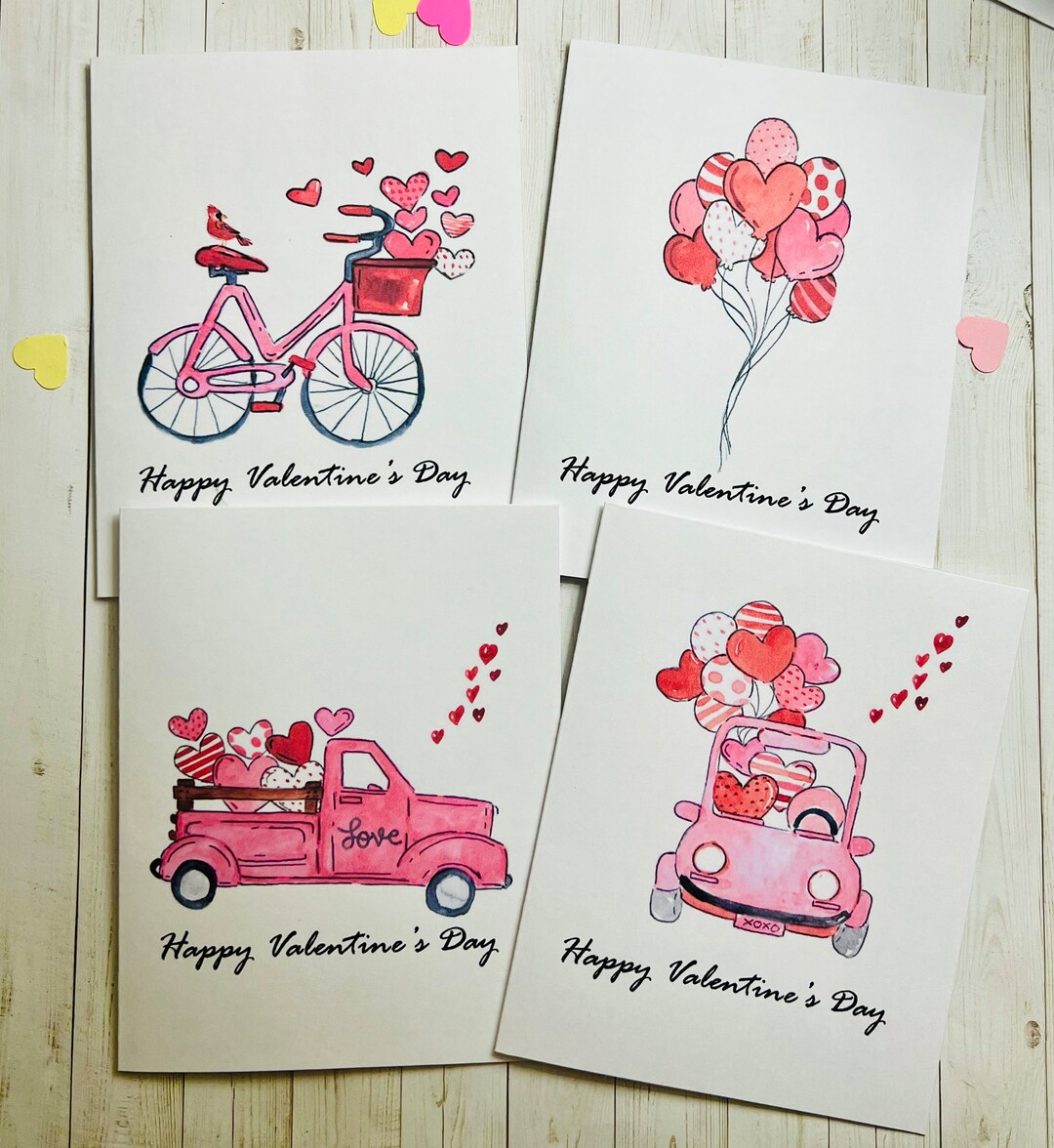 Valentines Transport Card Set, Valentine Truck Cards, Blank Cards ...