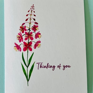 Watercolor Flower Thinking of You Card, Wildflowers Love Card ...