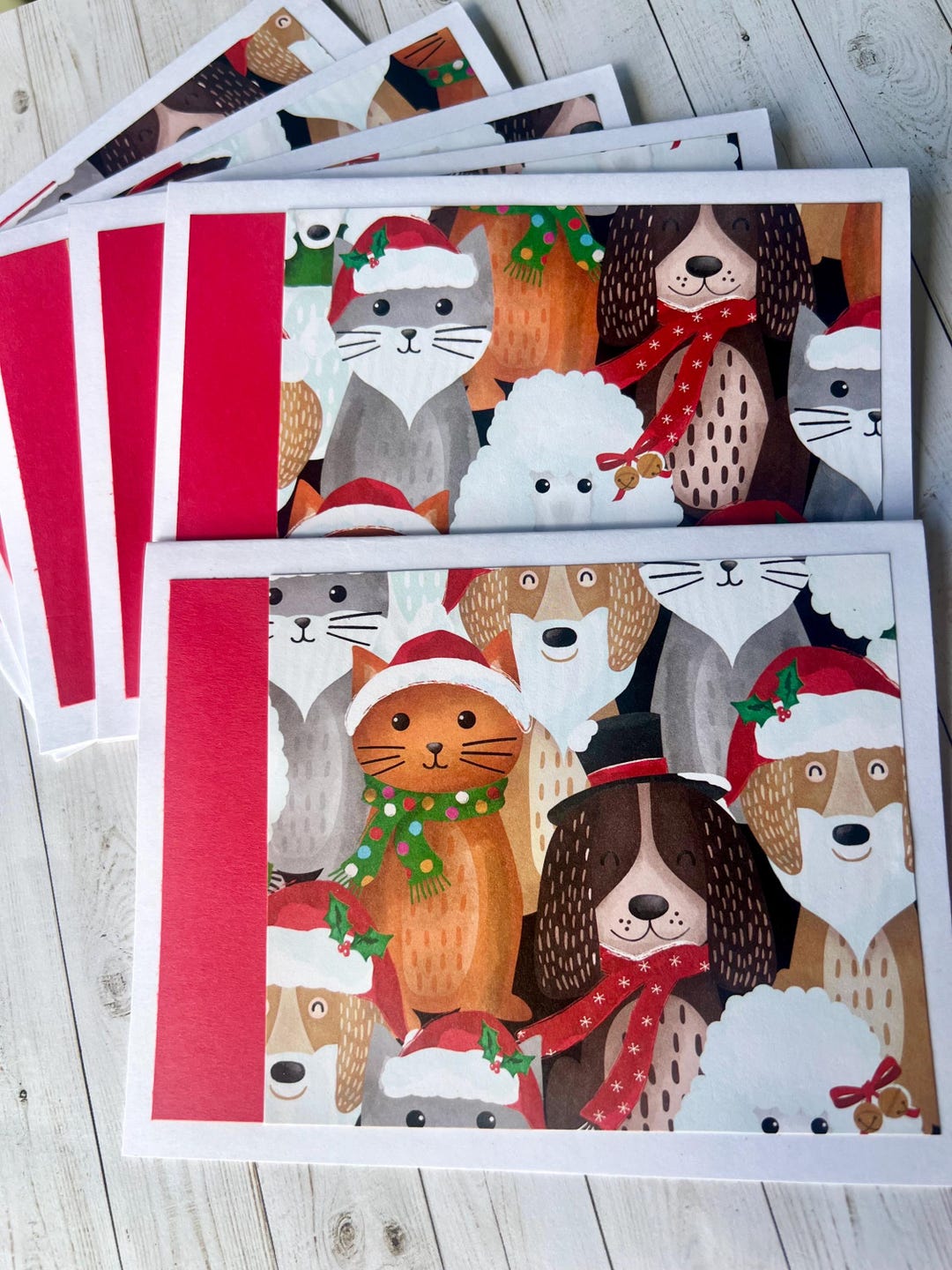 Merry Dogs Christmas Card Set, Personalized Christmas Cards, Dog ...
