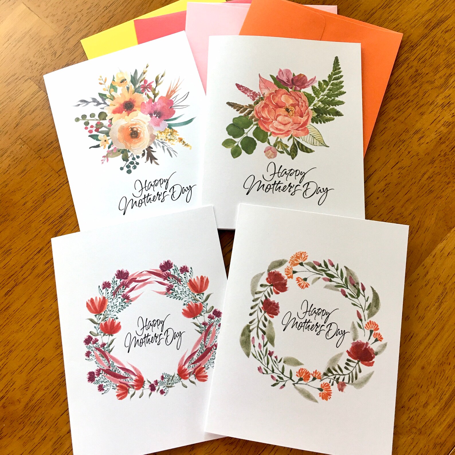 Mothers Day Card Set Assorted Cards Watercolor Flowers - Etsy