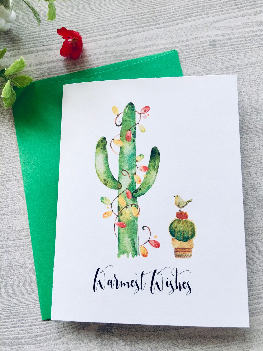 Cactus Christmas Cards Personalized Christmas Cards - Etsy