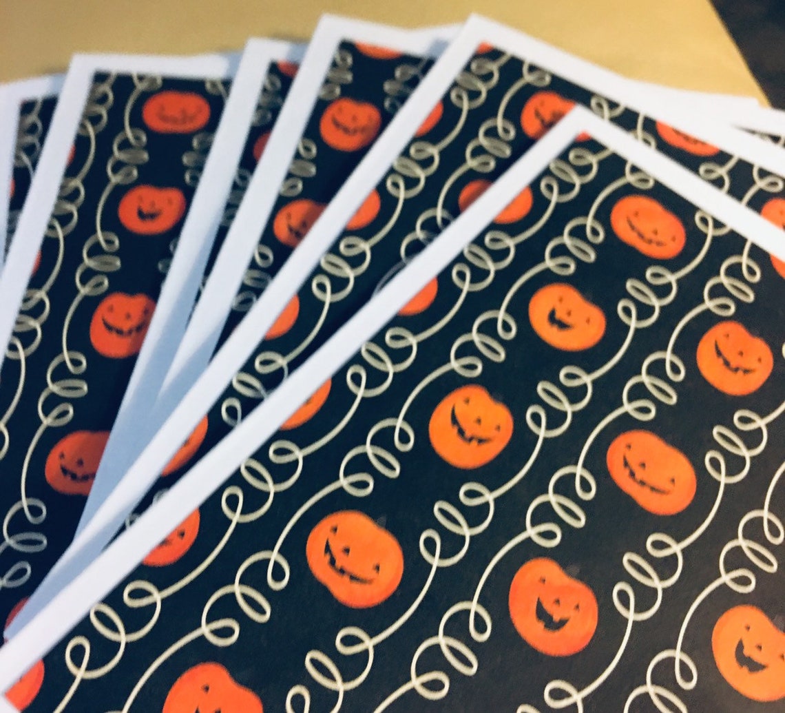 6ct Pumpkins Card Set Fall Notecards Jack-o-Lantern cards | Etsy