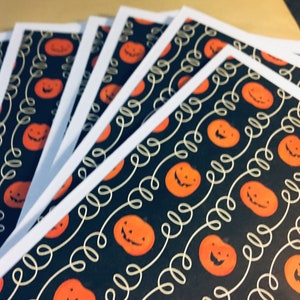 6ct Pumpkins Card Set, Fall Notecards, Jack-o-lantern Cards, Halloween ...