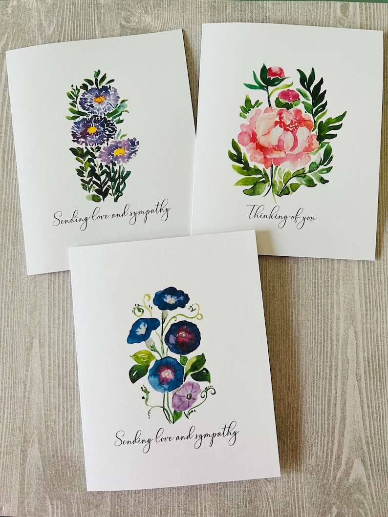 Watercolor Encouragement Cards Florals Card Assortment - Etsy