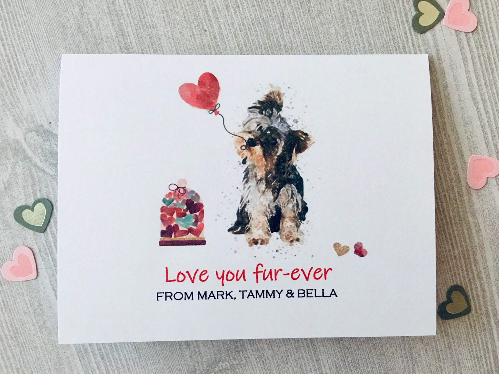 Yorkie Valentine Card, Personalized Valentine Card, Choose Your Breed ...