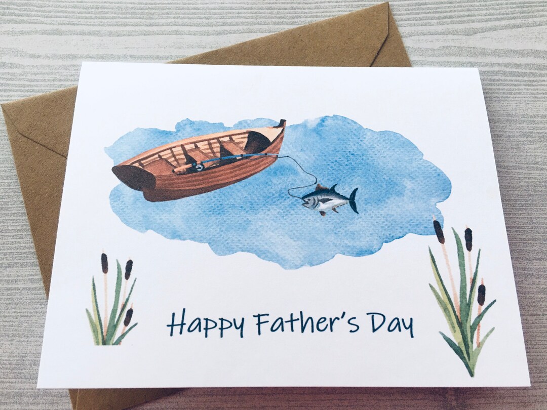 Personalized Fathers Day Card Fishing Fathers Day Card - Etsy