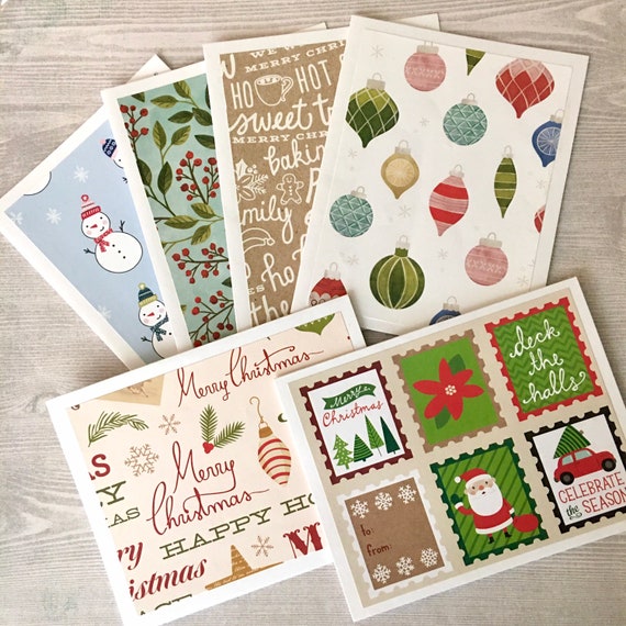12ct Christmas Card Assortment Christmas Card Set Handmade Cards Assorted Holiday Cards Christmas Blank Cards With Envelopes Etsy