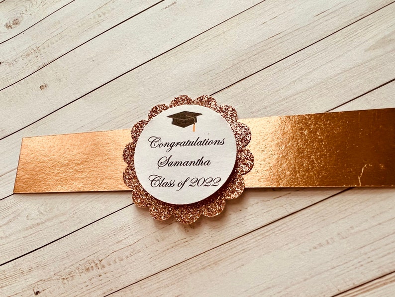 12 Rose Gold Napkin Rings Graduation Napkin Wraps Graduation - Etsy