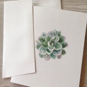 Succulent Card Set 2, Folded Note Cards, Blank Cards, Succulent Cards ...
