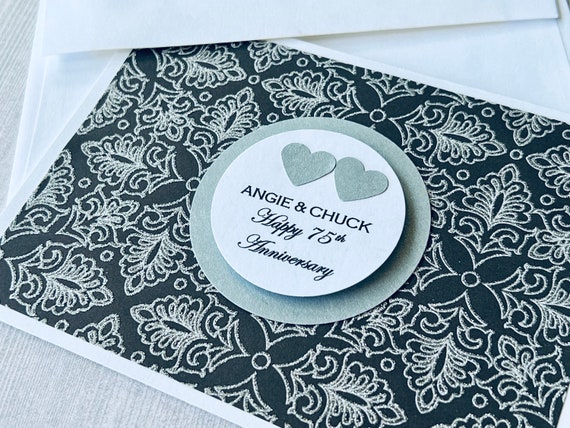 Silver Anniversary Card 75th Anniversary Card Personalized - Etsy