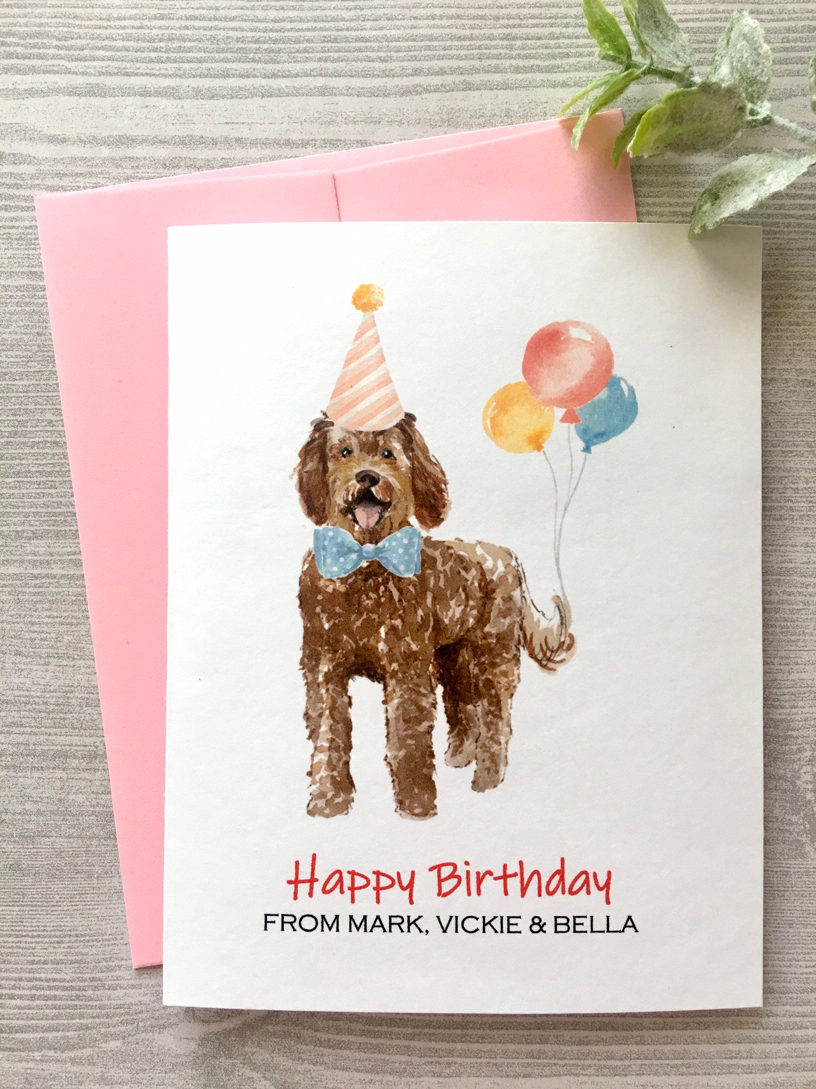 Labradoodle Birthday Card, PERSONALIZED Card, Dog Birthday Card ...