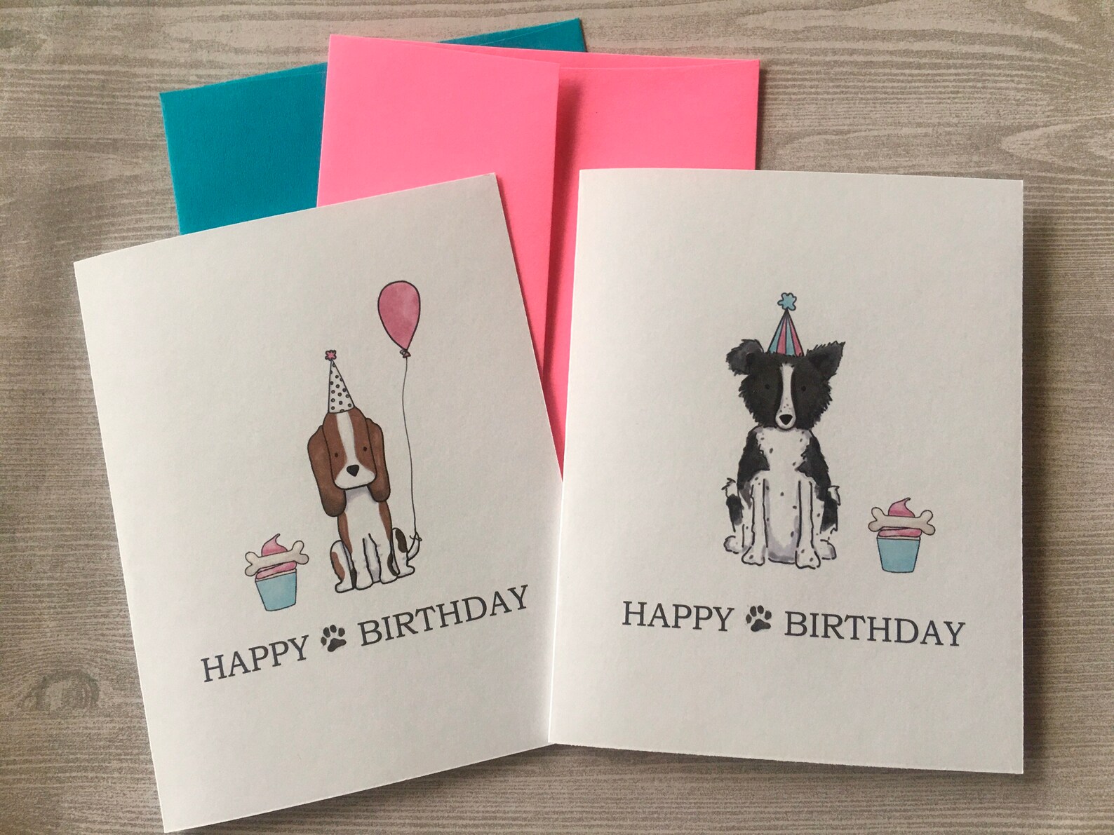 Dogs Birthday Card Set, Birthday Card Set, Cards for Dog, Birthday Card ...