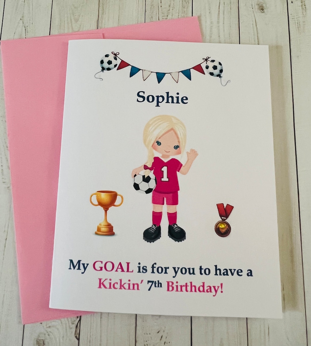Soccer Birthday Card for Girl, Free Personalize, Soccer Card for Girl ...