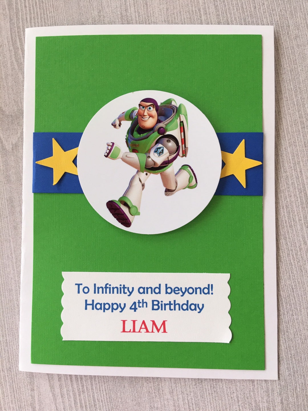 Buzz Lightyear Inspired Birthday Card, Free Personalize, Personalized ...