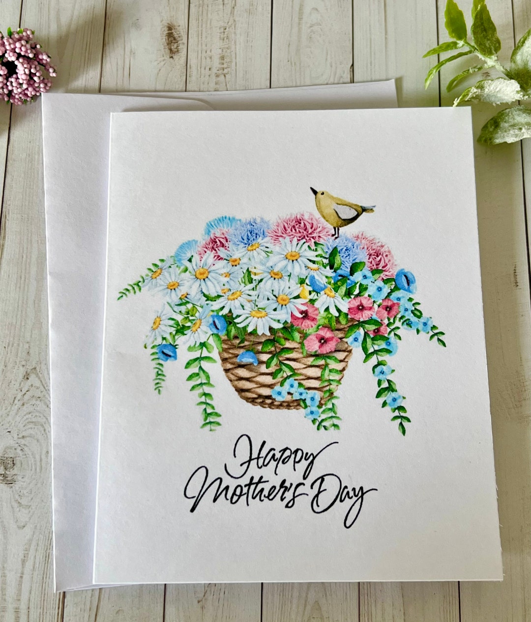 Mothers Day Card, Watercolor Flowers Mother’s Day Cards, Watercolor ...