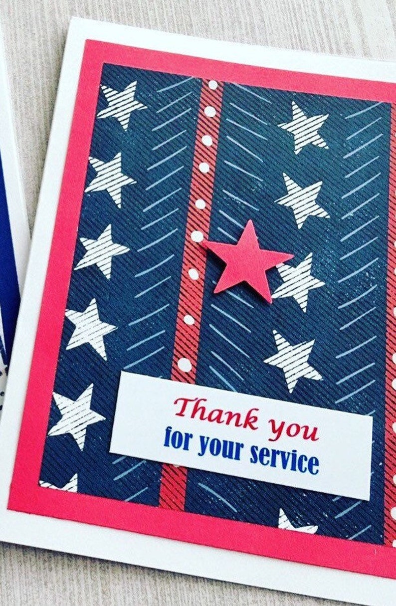 Veterans Day Card Thank You for Your Service Card Patriotic - Etsy