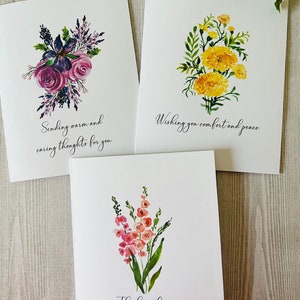 Watercolor Encouragement Cards, Florals Card Assortment, Thinking of ...