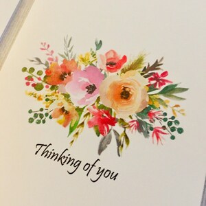 8ct Watercolor Floral Card Assortment, Encouragement Cards, Thinking of ...