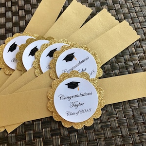 12 Graduation Napkin Rings, Graduation Cupcake Toppers, Customizable ...