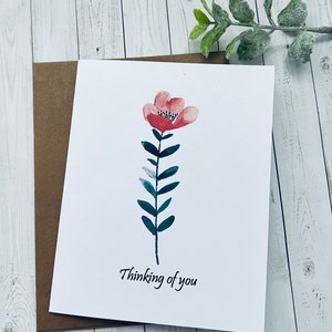 Sympathy Card Set, Watercolor Floral Cards, Encouragement Cards, Single ...