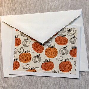6ct Pumpkins Card Set, Fall Notecards, Fall Cards, Thanksgiving ...