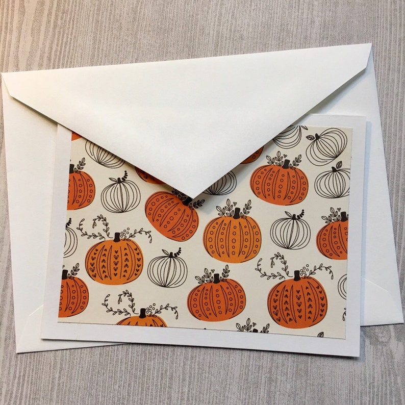 6ct Pumpkins Card Set Fall Notecards Fall Cards - Etsy