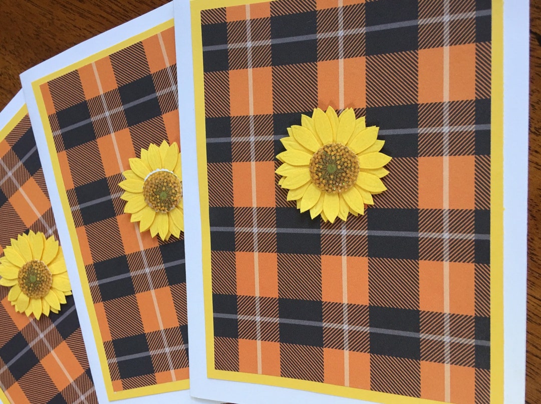6ct Sunflower Card Set, Fall Notecards, Fall Note Cards, Sunflower Note ...