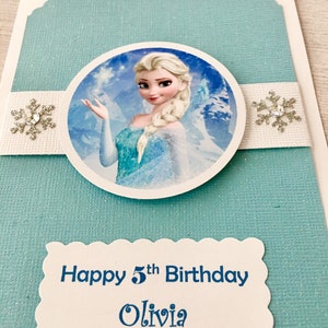 Elsa Inspired Birthday Card, Free Personalize, Frozen Card, Disney ...