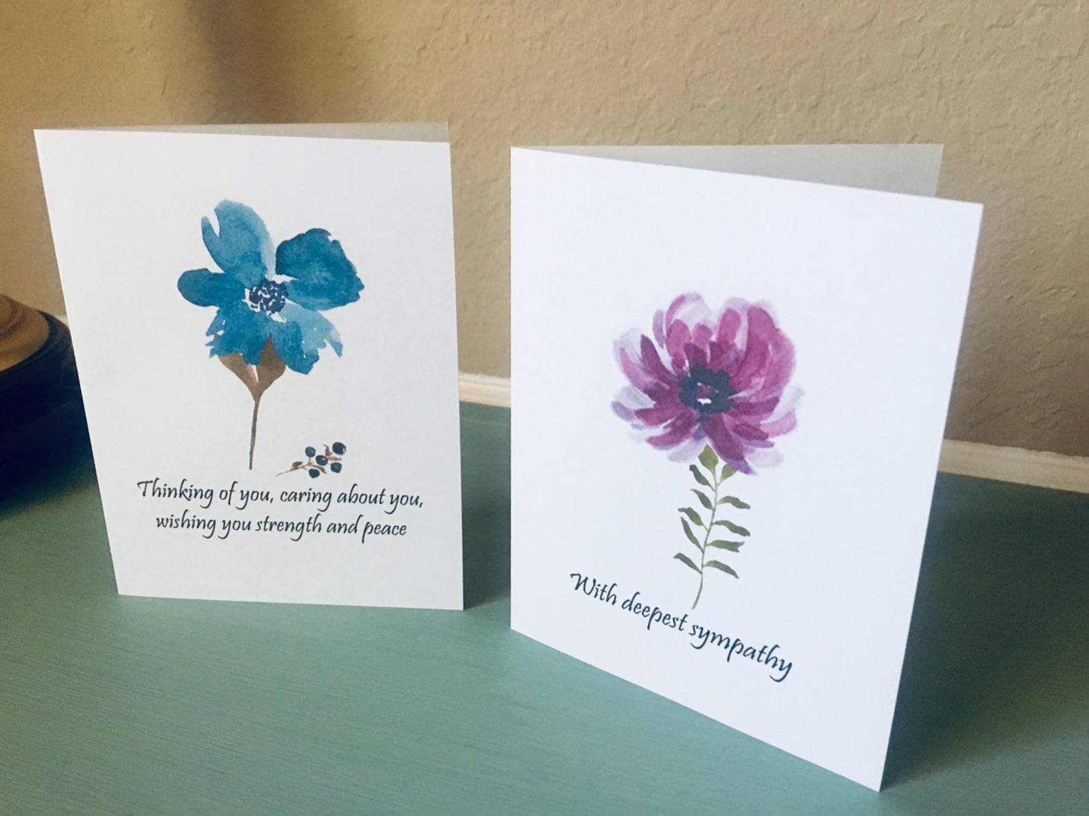 8ct Watercolor Flowers Card Set, Watercolor Floral Cards, Handmade Card ...