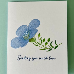 Watercolor Flower Thinking of You Card, Wildflowers Love Card ...