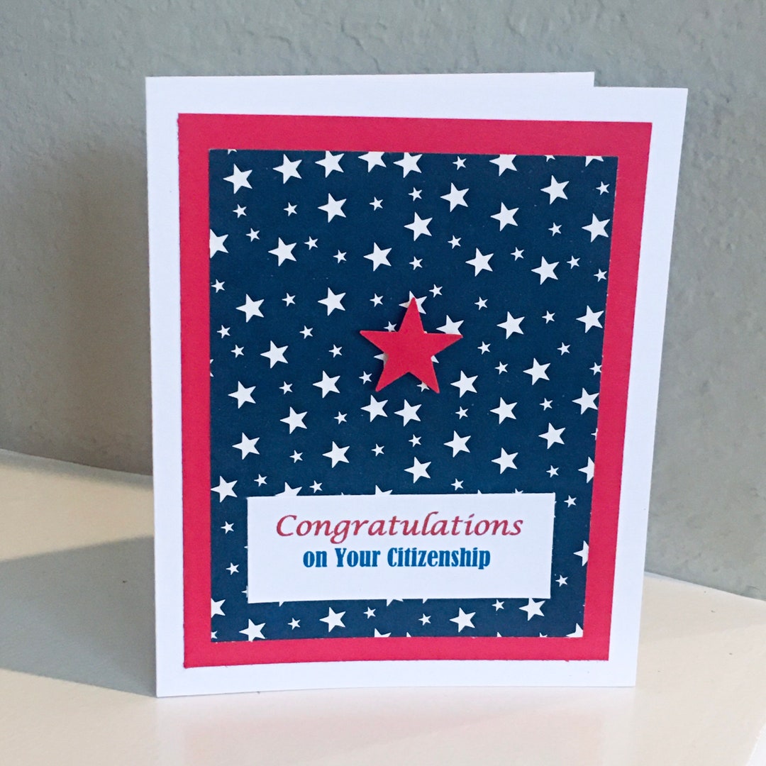 Citizenship Card, Citizenship Congratulations Card, Naturalization ...