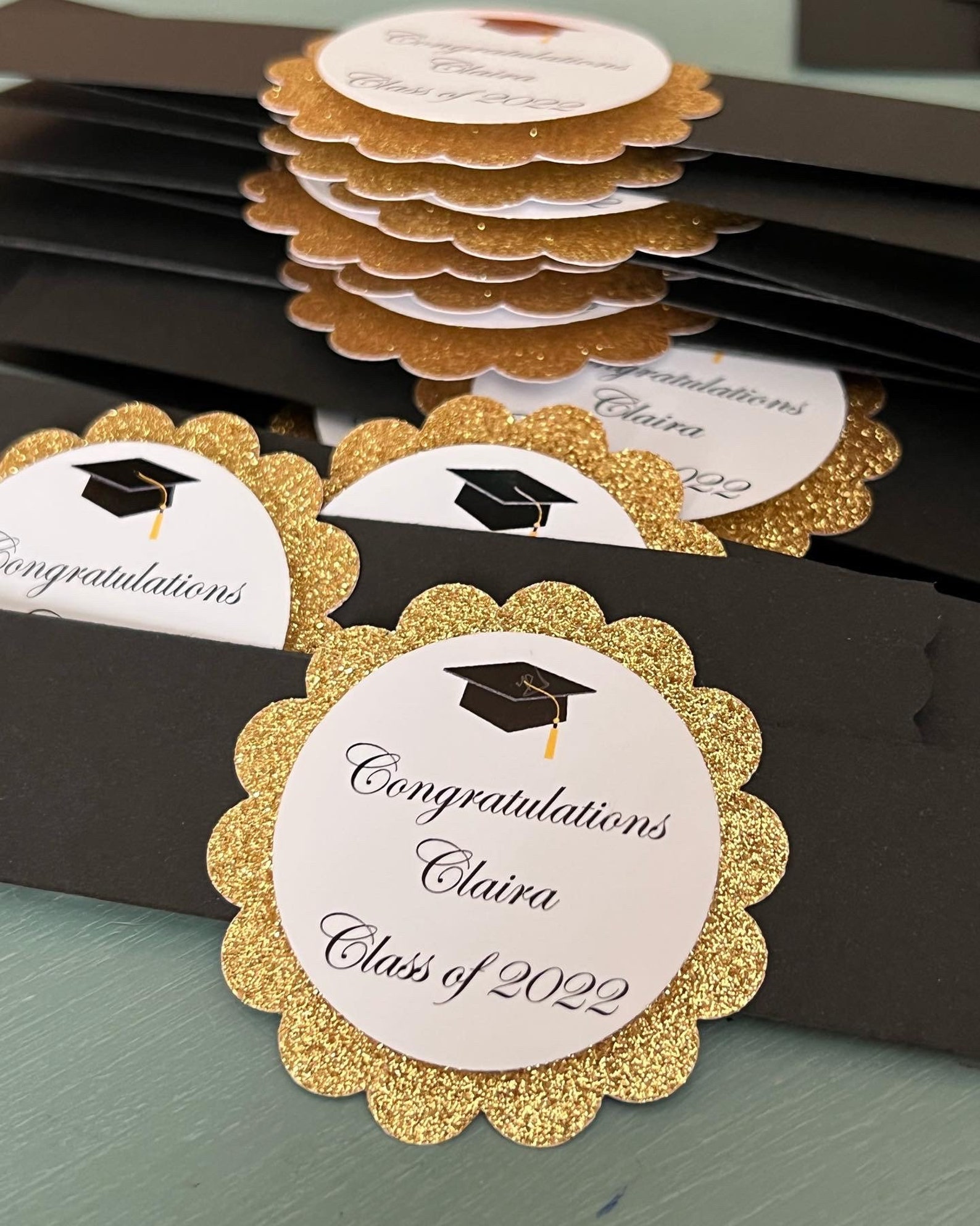 12 Graduation Napkin Rings PERSONALIZED Napkin Wraps | Etsy