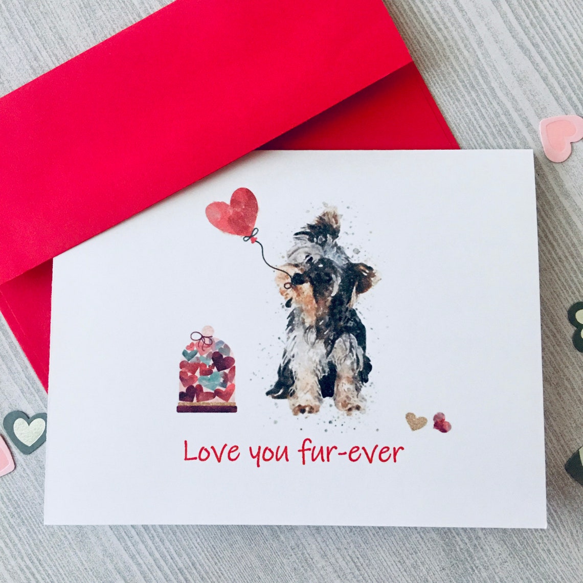 Yorkie Valentine Card, Personalized Valentine Card, Choose Your Breed ...