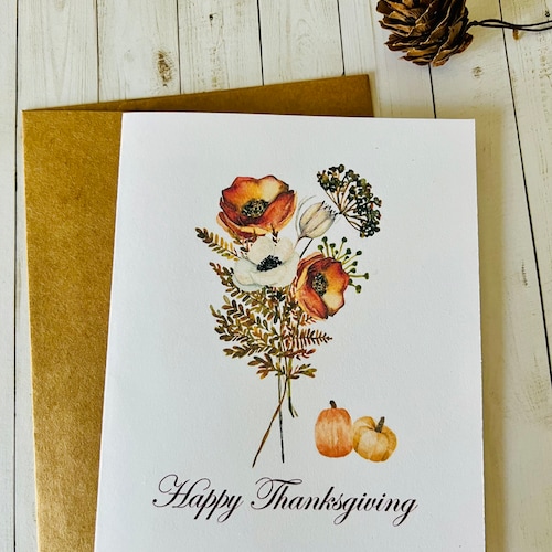 Thanksgiving Card Fall Foliage Note Cards Autumn Greeting - Etsy