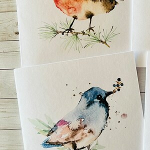 8ct Watercolor Birds Card Assortment, Splash Birds, Watercolor Note ...