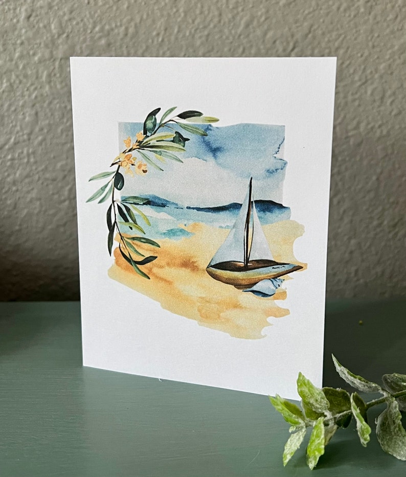 8ct Beach Theme Card Set Watercolor Beach Cards Blank Cards - Etsy