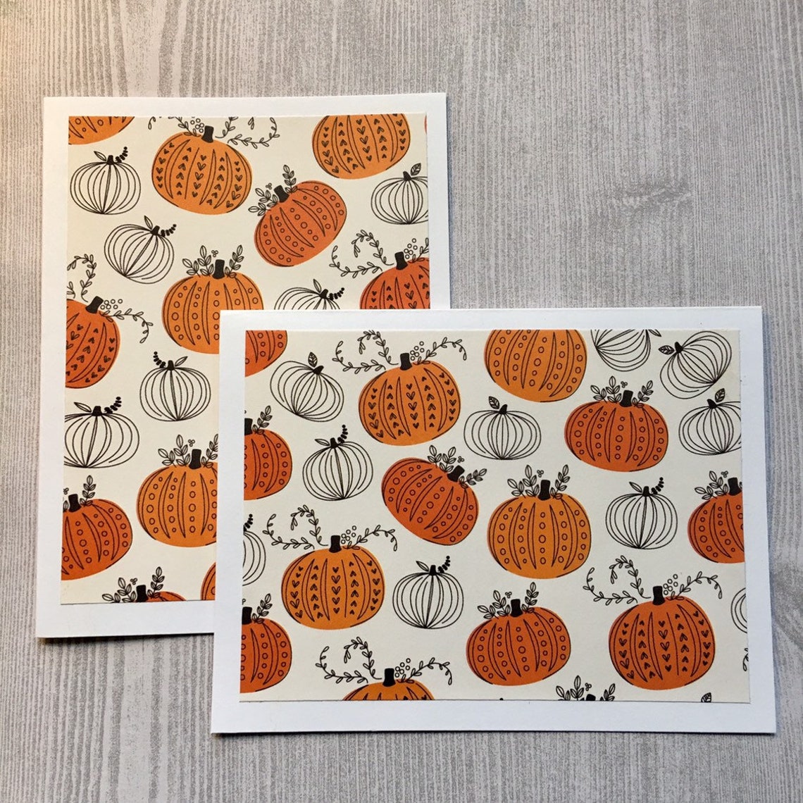 6ct Pumpkins Card Set Fall Notecards Fall cards | Etsy