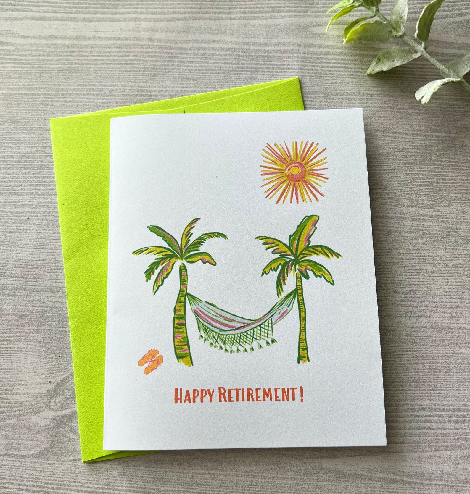 Tropical Retirement Card, Watercolor Card, Beach Retirement Card ...