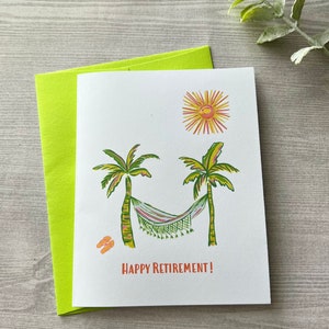 Tropical Retirement Card, Watercolor Card, Beach Retirement Card ...