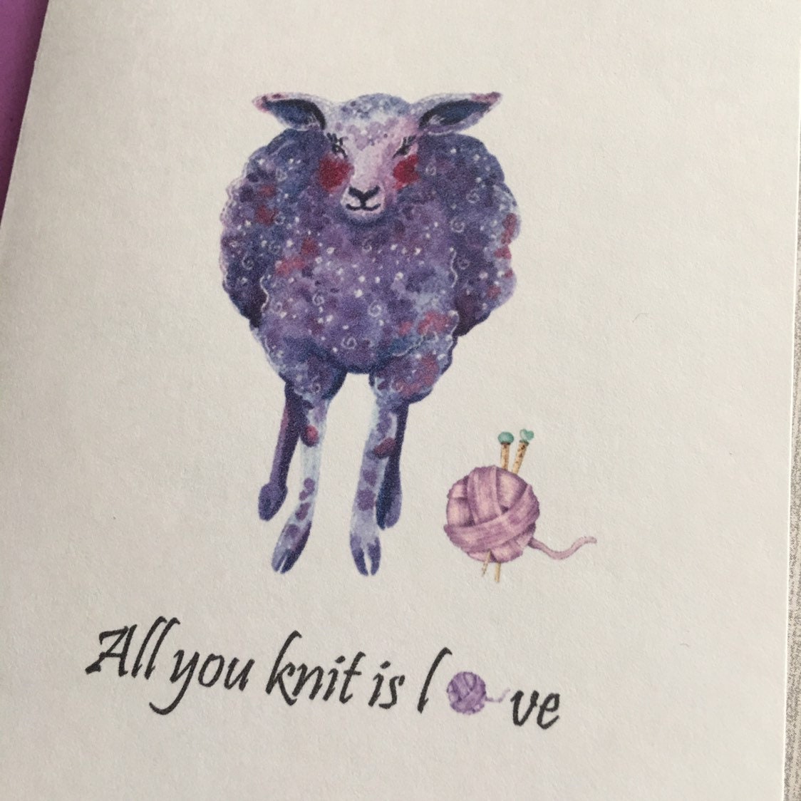 8ct Knitting Card Set, Handmade Cards, Folded Note Cards, Blank Cards ...