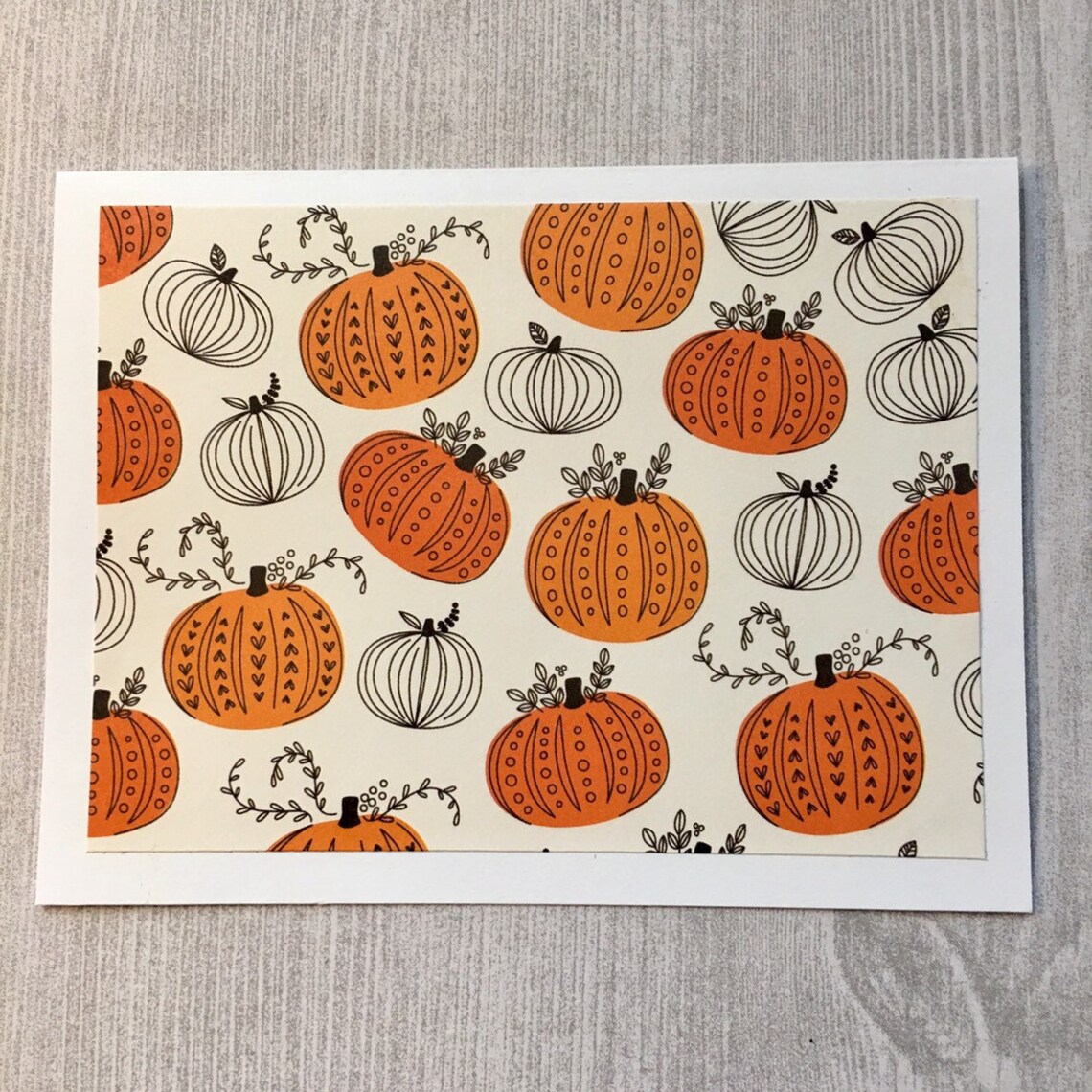 6ct Pumpkins Card Set Fall Notecards Fall cards | Etsy