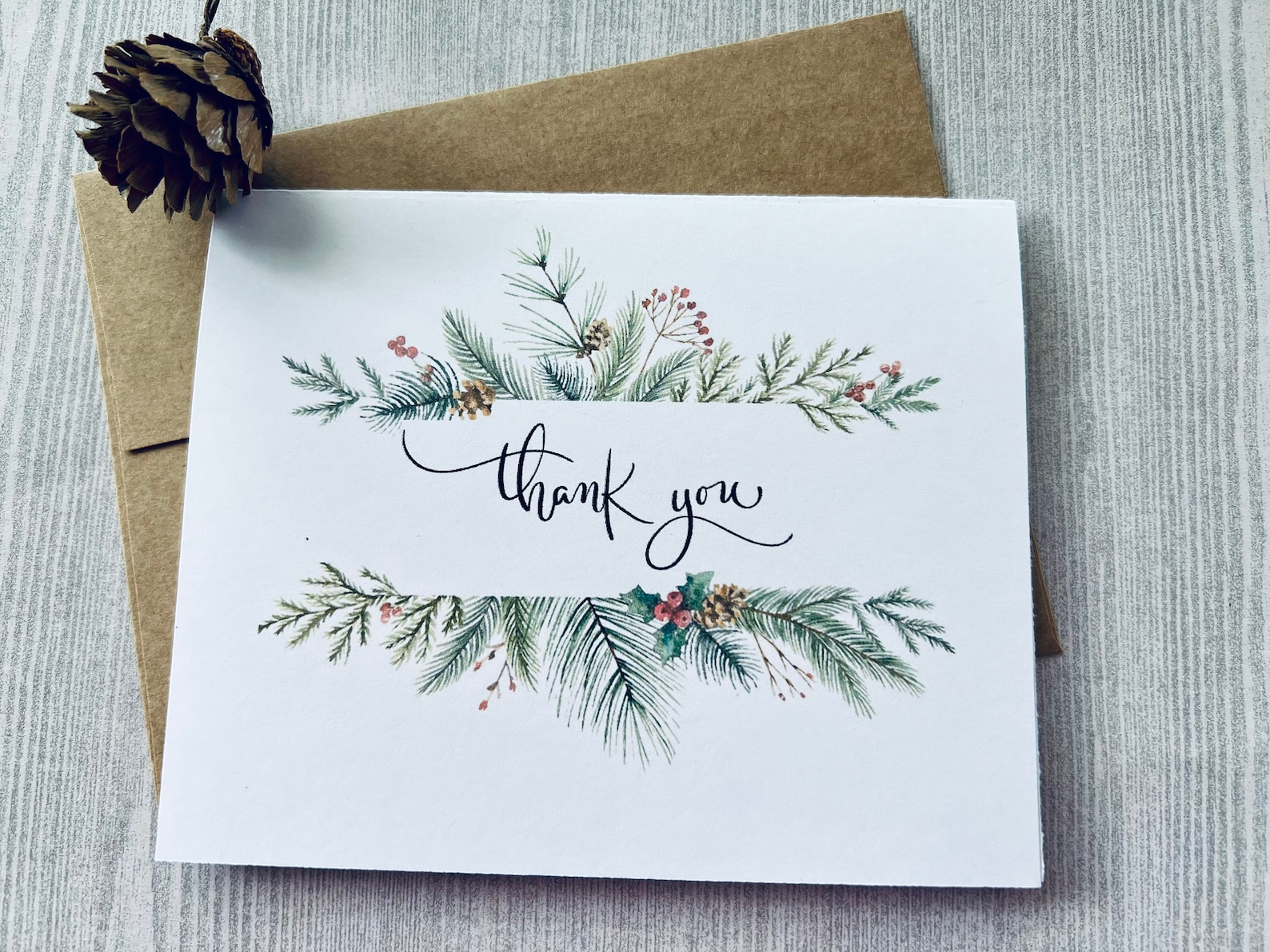 Watercolor Christmas Thank You Cards Winter Thank You Cards - Etsy