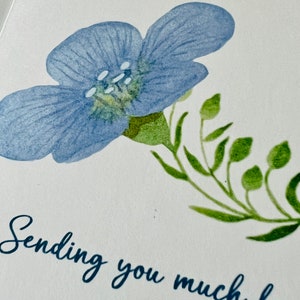 Watercolor Flower Thinking of You Card, Wildflowers Love Card ...