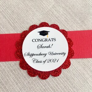 12 Graduation Napkin Rings, Red Napkin Rings, Graduation Cupcake ...