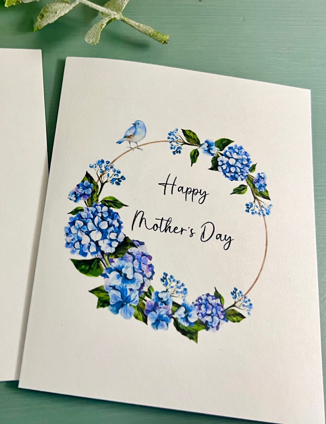Watercolor Mothers Day Cards Blue Hydrangeas Flowers With - Etsy