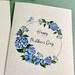 Watercolor Mothers Day Cards, Blue Hydrangeas Flowers With Bird Mothers ...